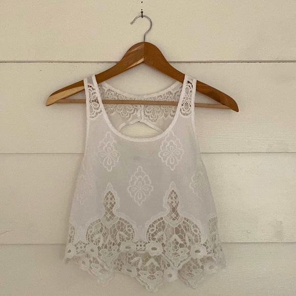 Abercrombie & Fitch | Tops | Abercrombie Fitch Lace Crop Top | Poshmark